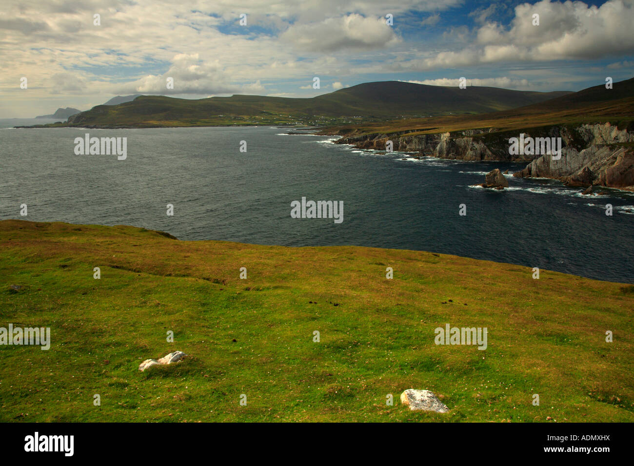 Dooega Head and Minaun from the Atlantic Drive with Croaghaun in the ...