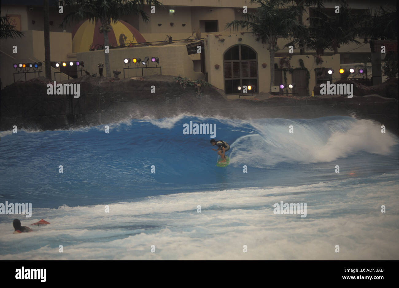 Surfer demonstrates his skill at Oceandome the largest interior water ...