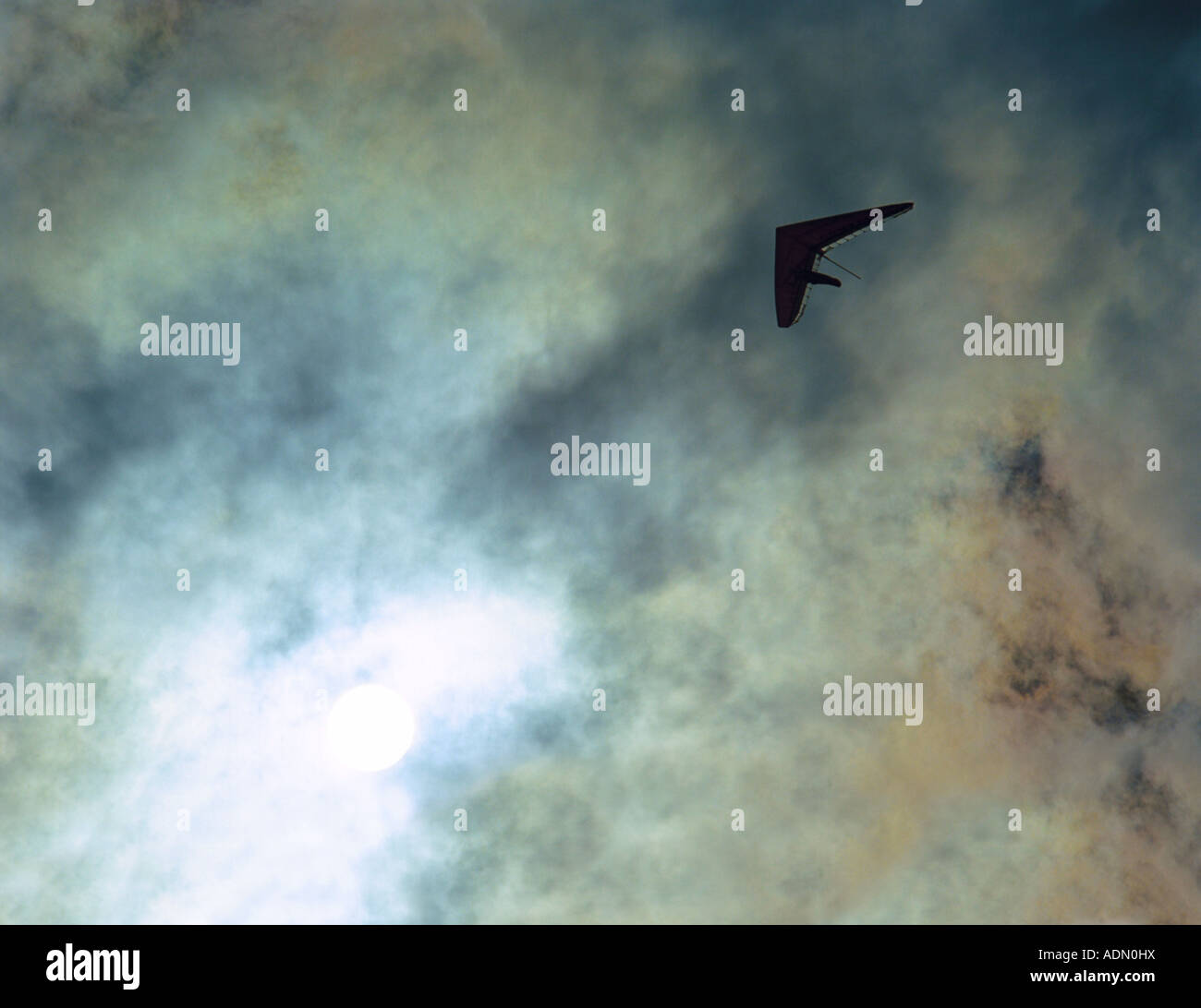 A hang glider in flight. Altai. Siberia. Russia Stock Photo - Alamy