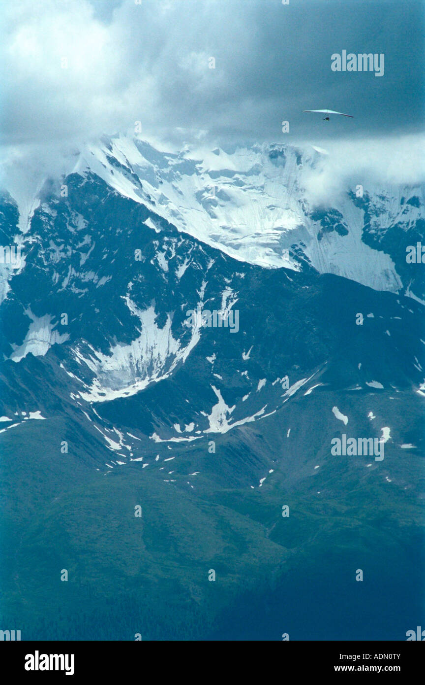 A hang glider in flight. Altai. Siberia. Russia Stock Photo - Alamy