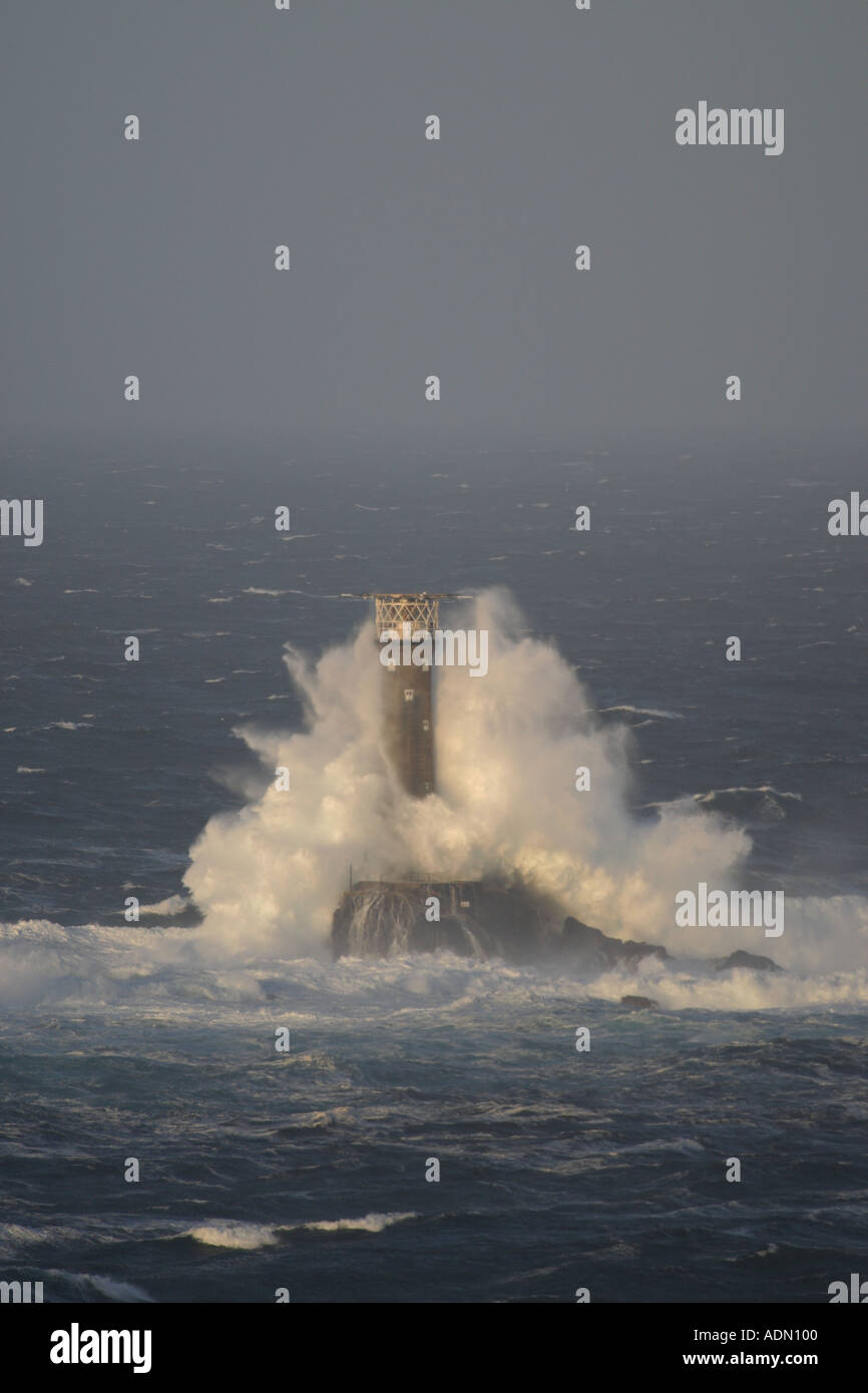 Longships lighthouse storm hi-res stock photography and images - Alamy