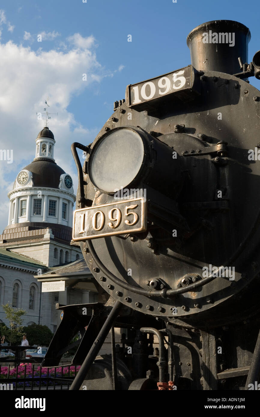 Steam locomotive Confederation Basin and City Hall Kingston Ontario ...