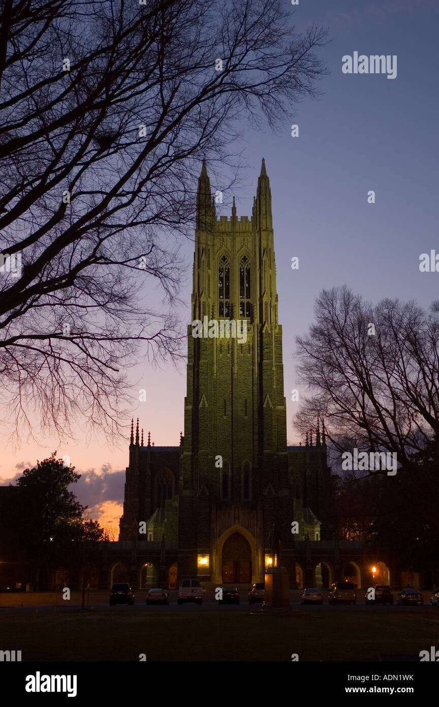 Duke Chapel by night, Duke University, Durham, North Carolina Stock ...