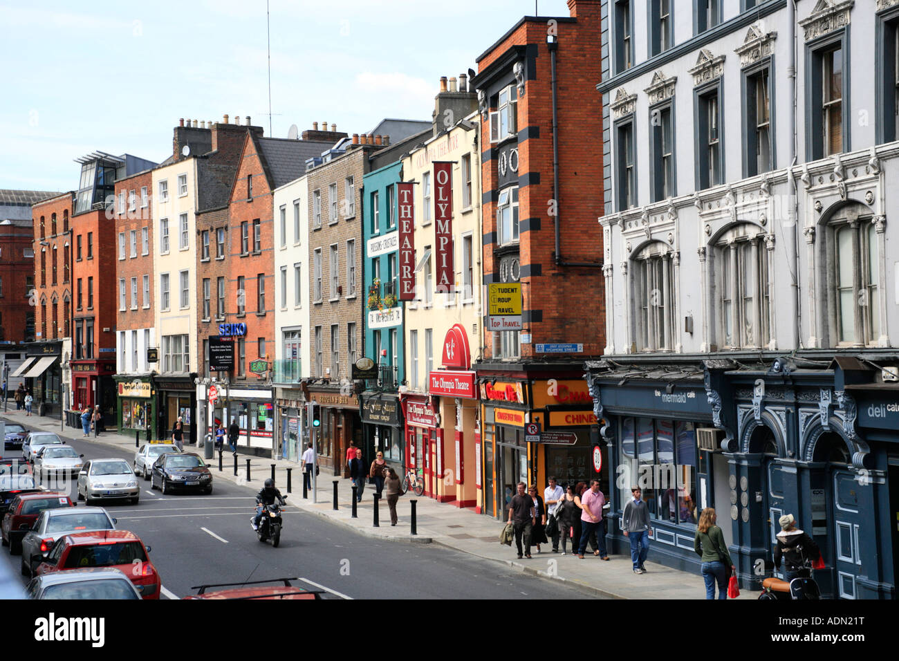 Dame Street with the Olympia Theatre in Dublin in Ireland Stock Photo ...