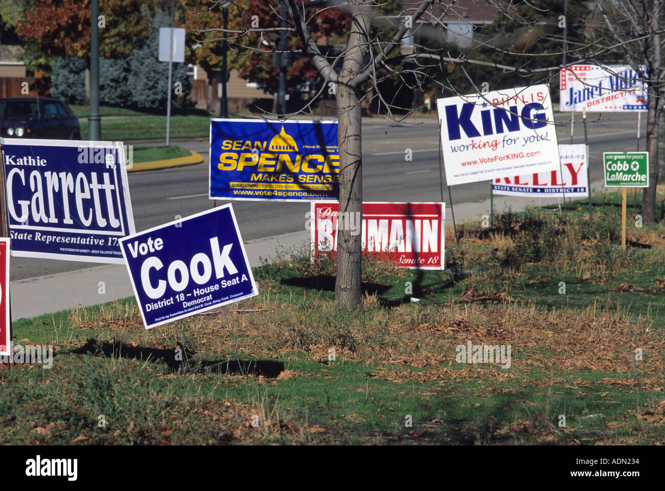 Idaho political campaign signs 2004 Stock Photo - Alamy