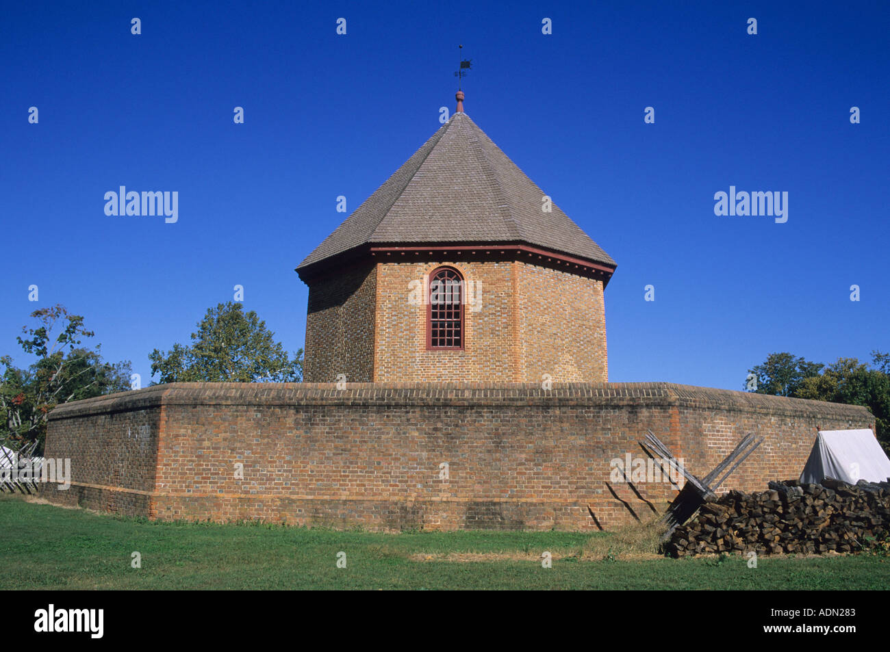 A magazine for gun powder in colonial Williamsburg Virginia Stock Photo ...
