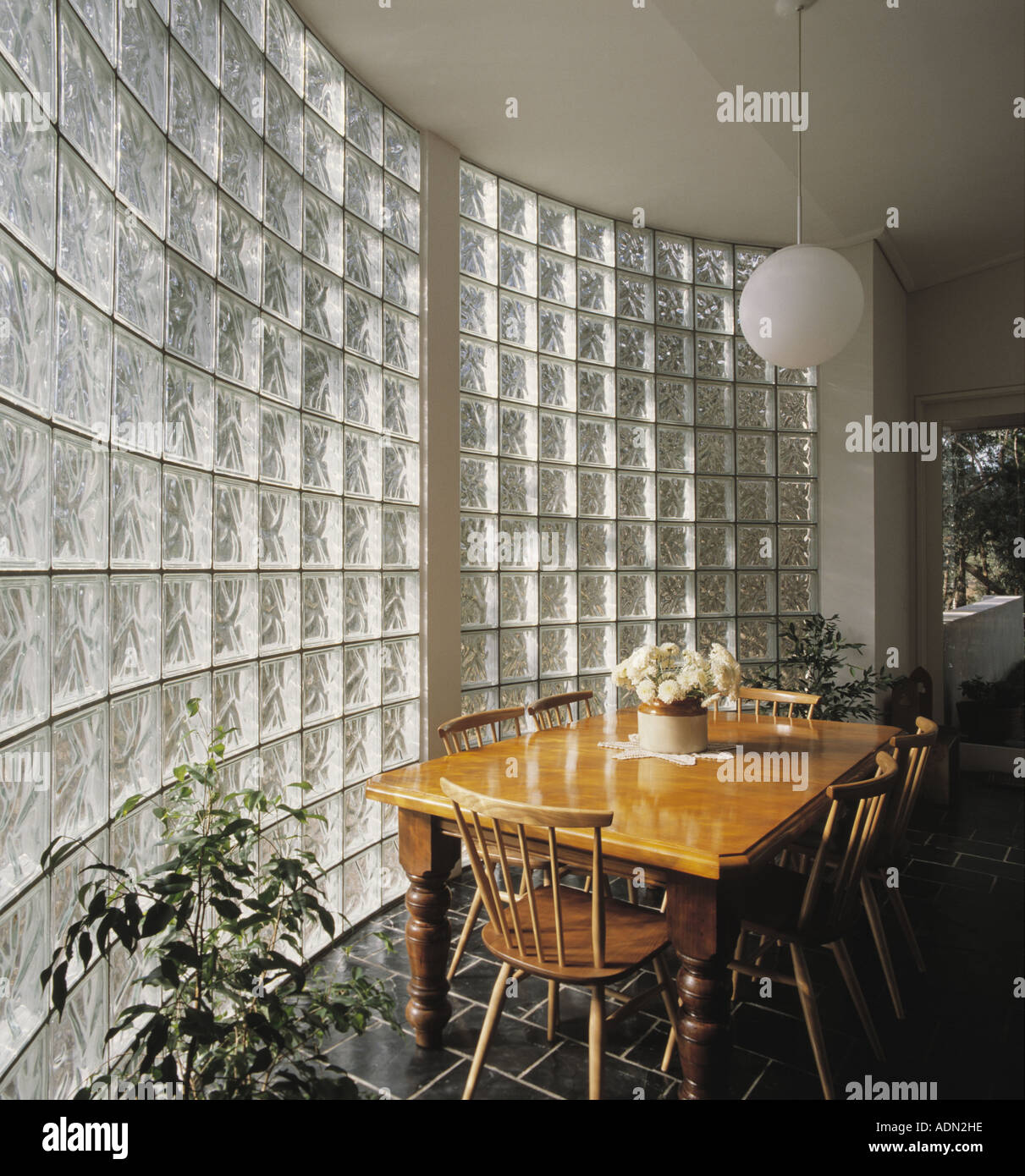 Glass Brick Wall Interior Stock Photo - Alamy