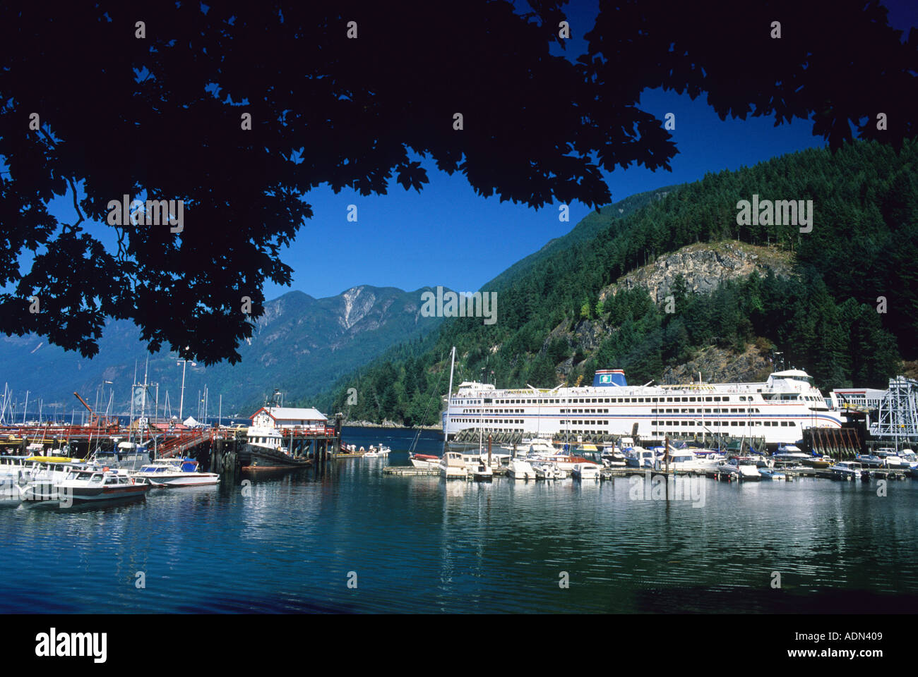 British Columbia ferry docked at the Horseshoe Bay area of West ...