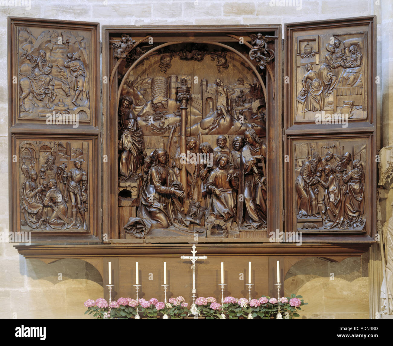 Bamberg, Dom, Veit-Stoß-Altar, Holz-Relief Stock Photo - Alamy