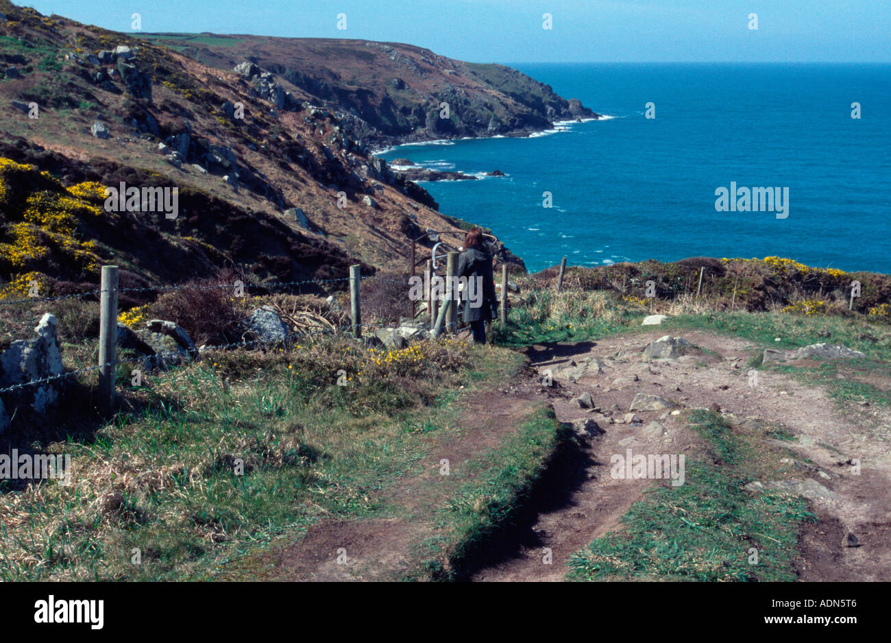The coastal path between St Ives and Zennor Cornwall, UK Stock Photo ...