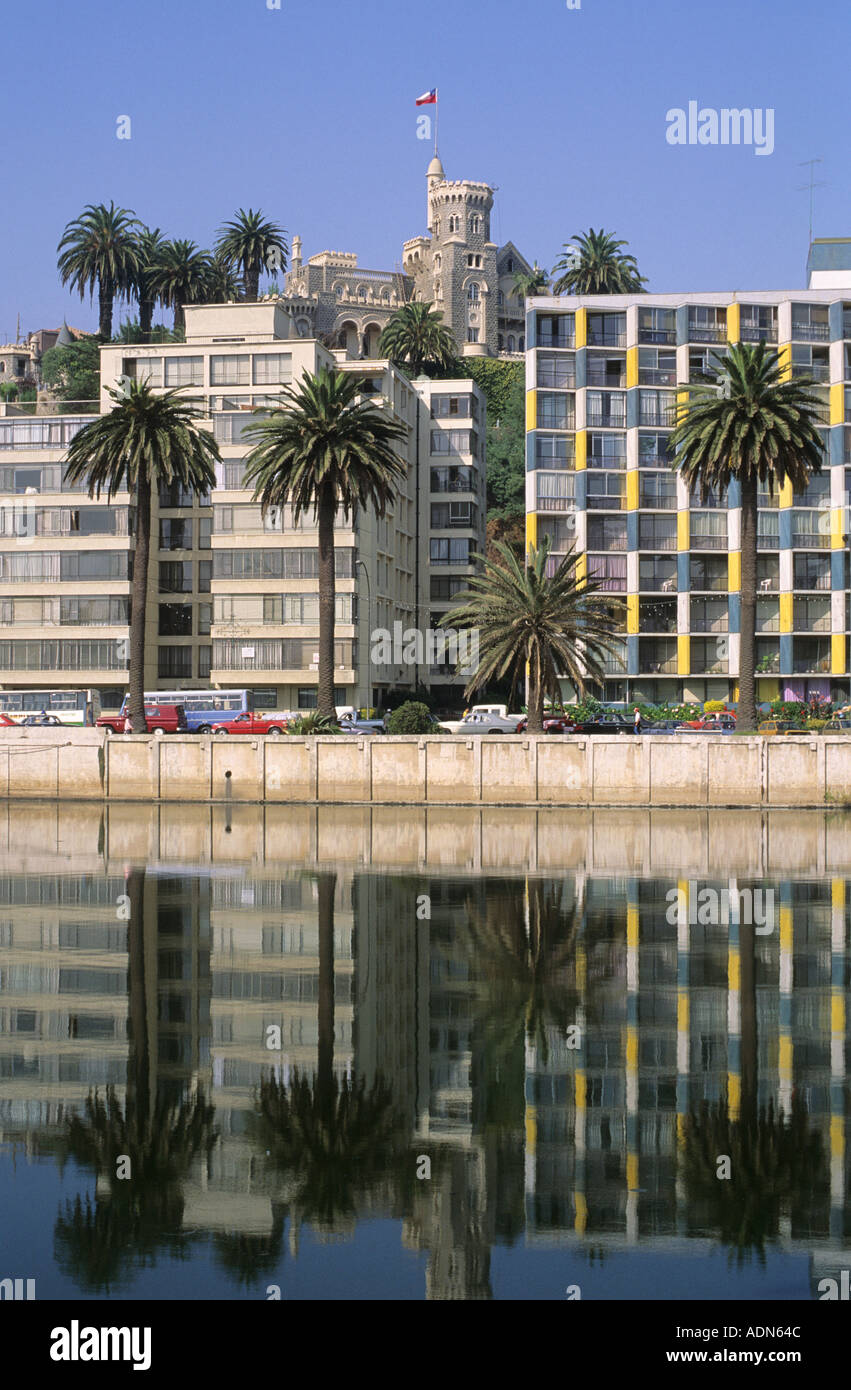 Luxury condominiums and the summer presidential palace in Vina del Mar ...