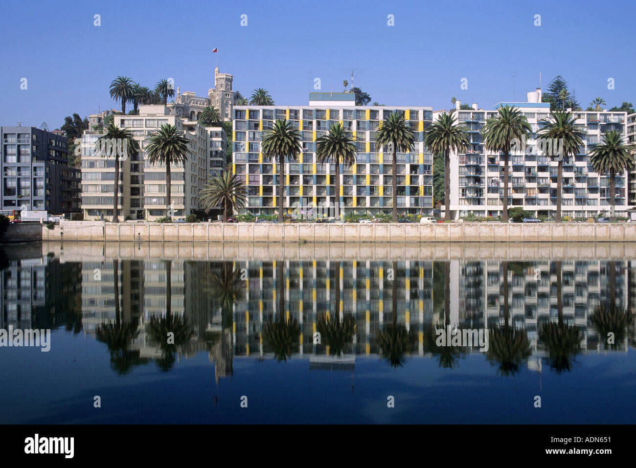 Luxury condominiums and the summer presidential palace in Vina del Mar ...
