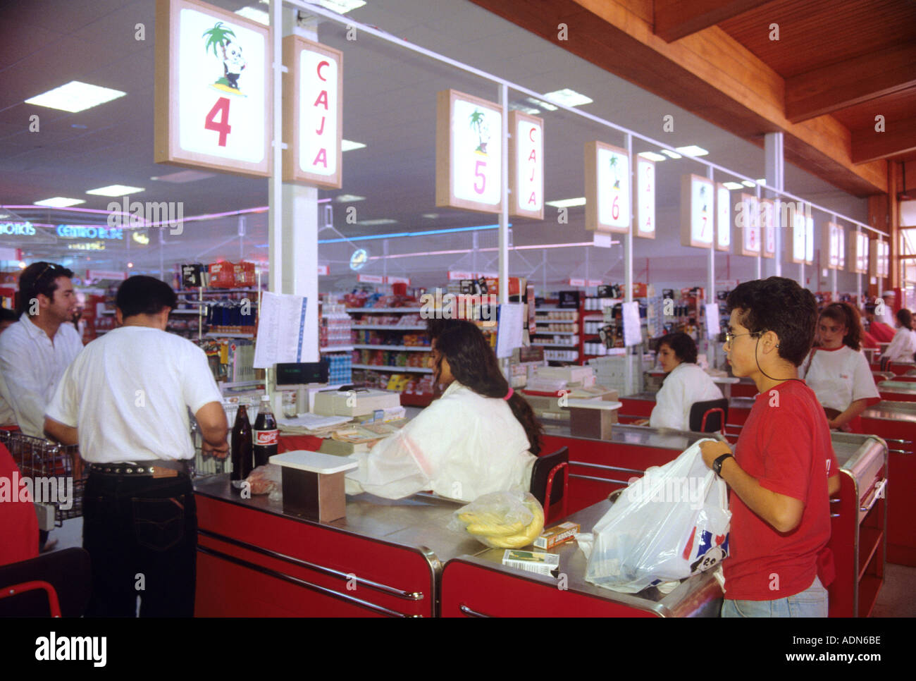 People checking out at a grocery store in Chile Stock Photo - Alamy