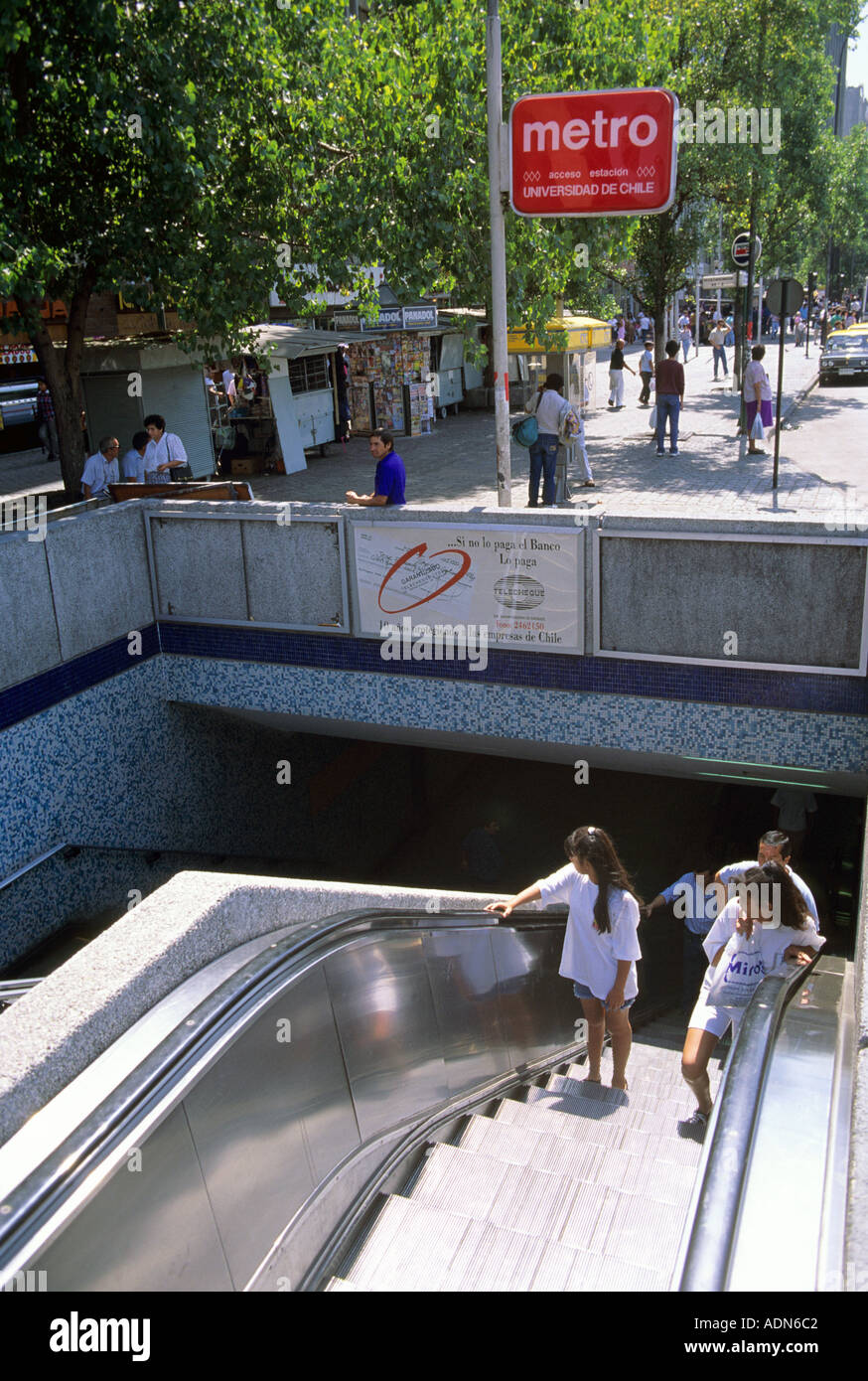 Metro entrance in Santiago Chile Stock Photo - Alamy