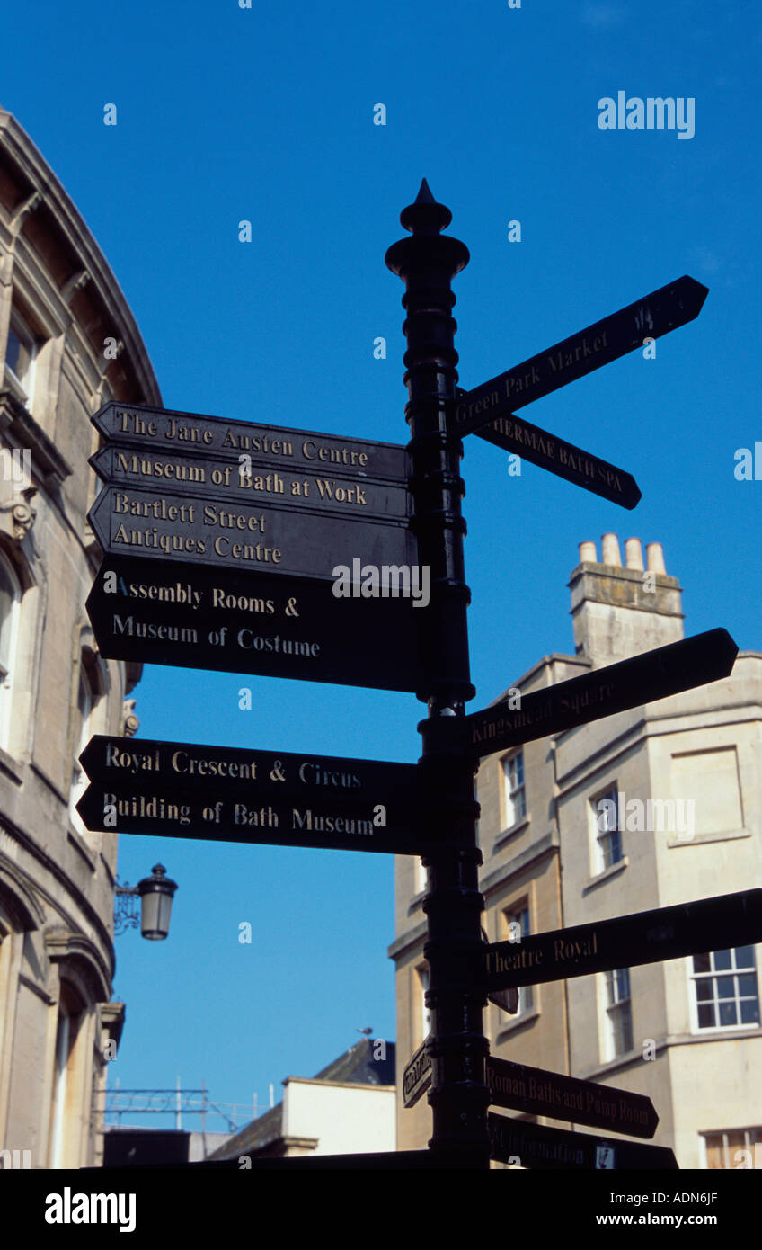 Signpost Bath Spa, Somerset, UK Stock Photo - Alamy