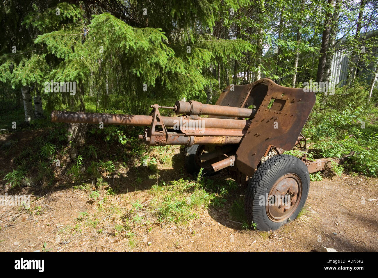 Old cannon, Raate road, Finland Stock Photo - Alamy