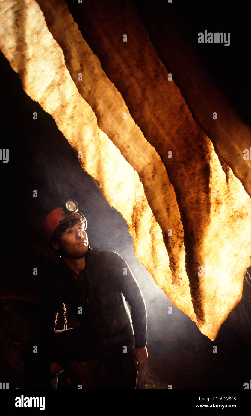 Curtain speleothem formation in cave hi-res stock photography and ...