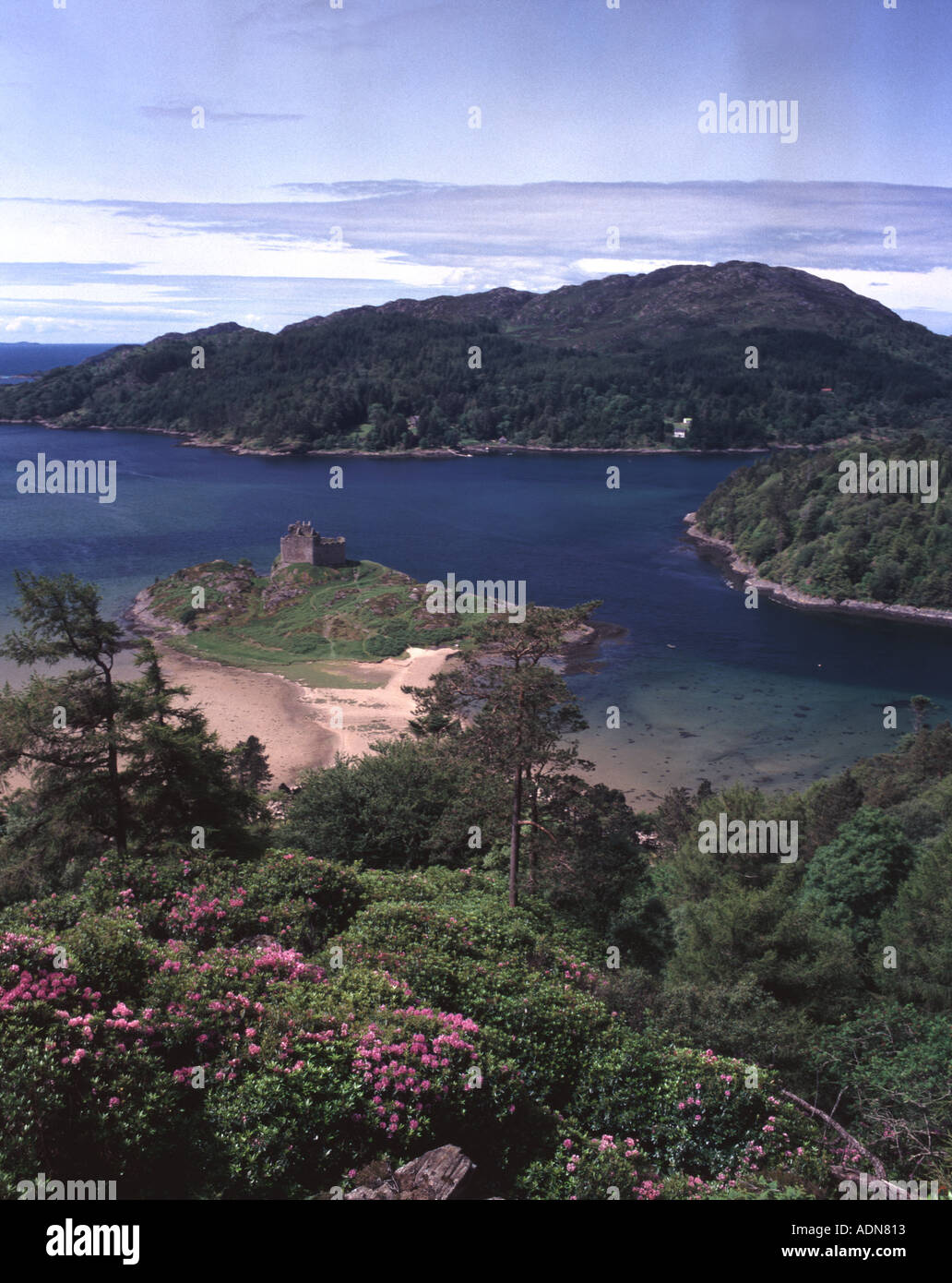 UK Scotland Inverness shire Moidart Castle Tioram and island of Eileen ...