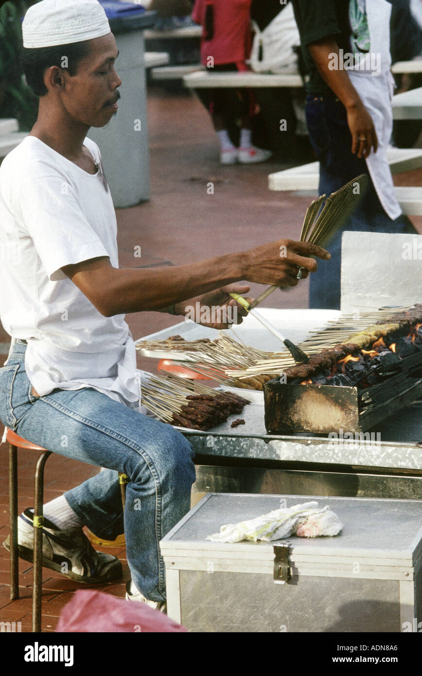 Singapore. Outdoor eating area called Satay Club near the Padang. Cook ...