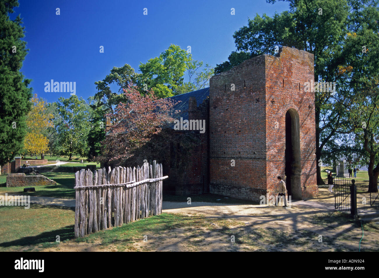 Brick church at jamestown hi-res stock photography and images - Alamy