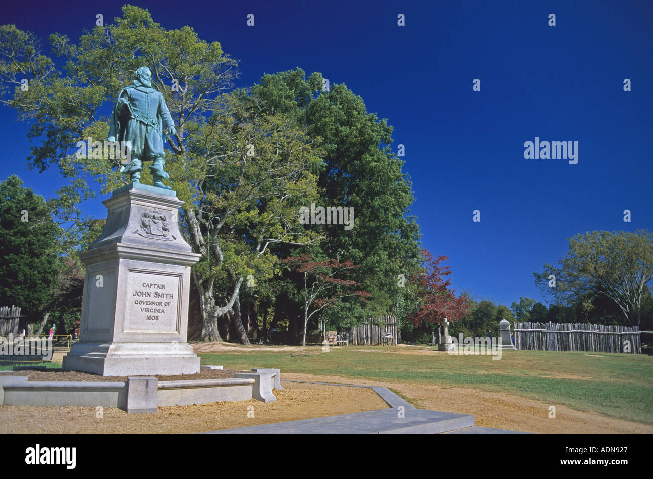 A statue of Captain John Smith in Jamestown Virginia Stock Photo - Alamy