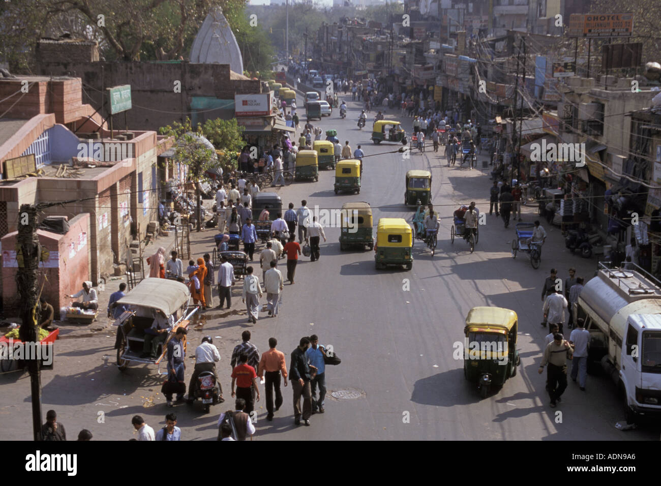 India Delhi street scene outside New Delhi train station Stock Photo ...
