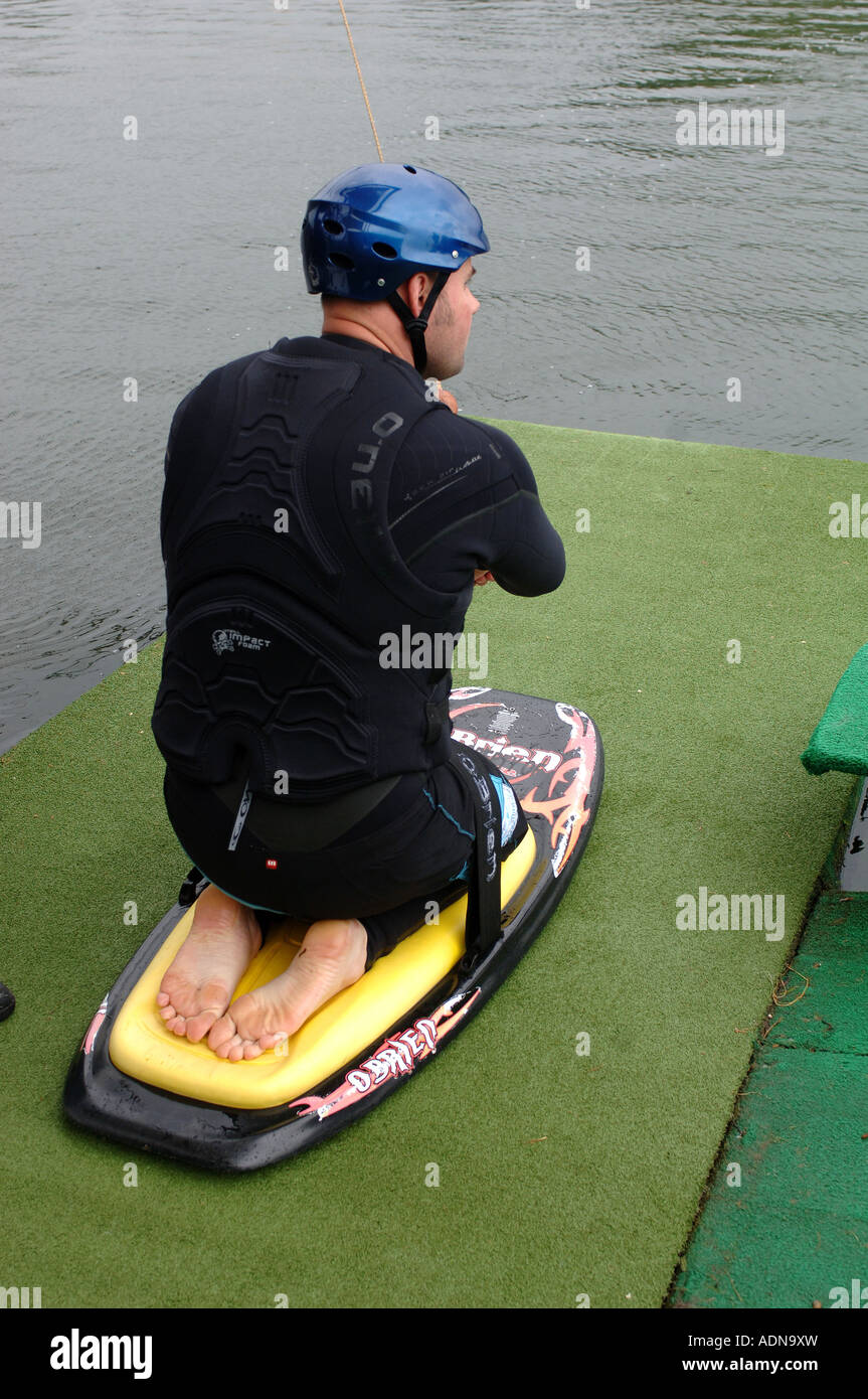Wakeboarding and kneeboarding at Princes Club Middlesex England Stock ...