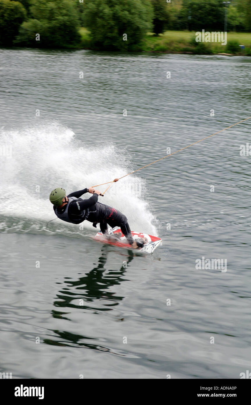 Wakeboarding and kneeboarding at Princes Club Middlesex England Stock ...