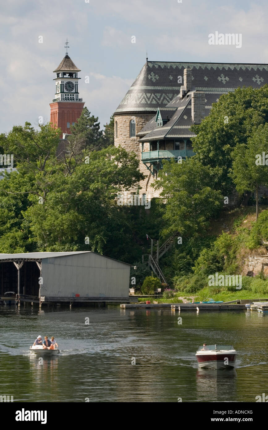 Pleasure boaters on river Gananoque Ontario Canada Stock Photo - Alamy