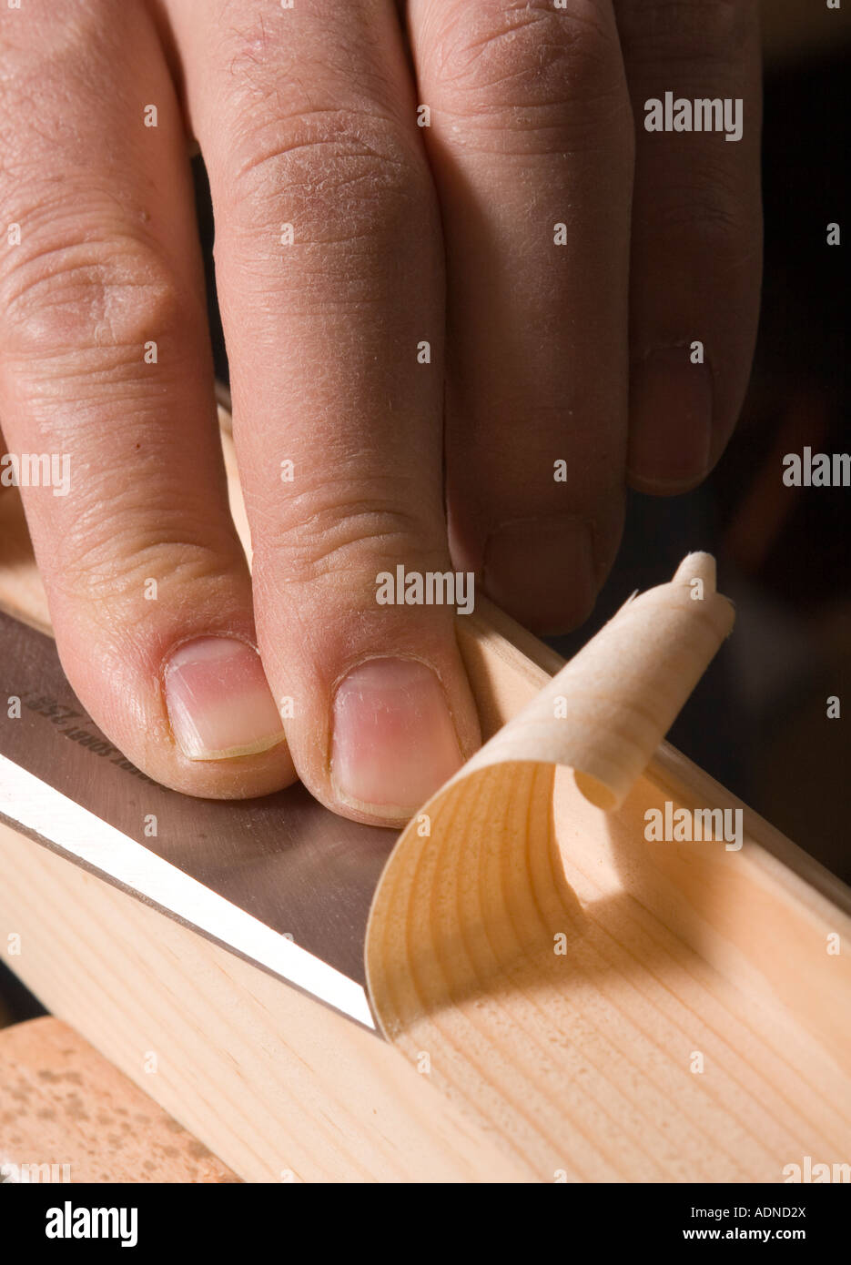 Close up of a carpenter using a chisel Stock Photo - Alamy