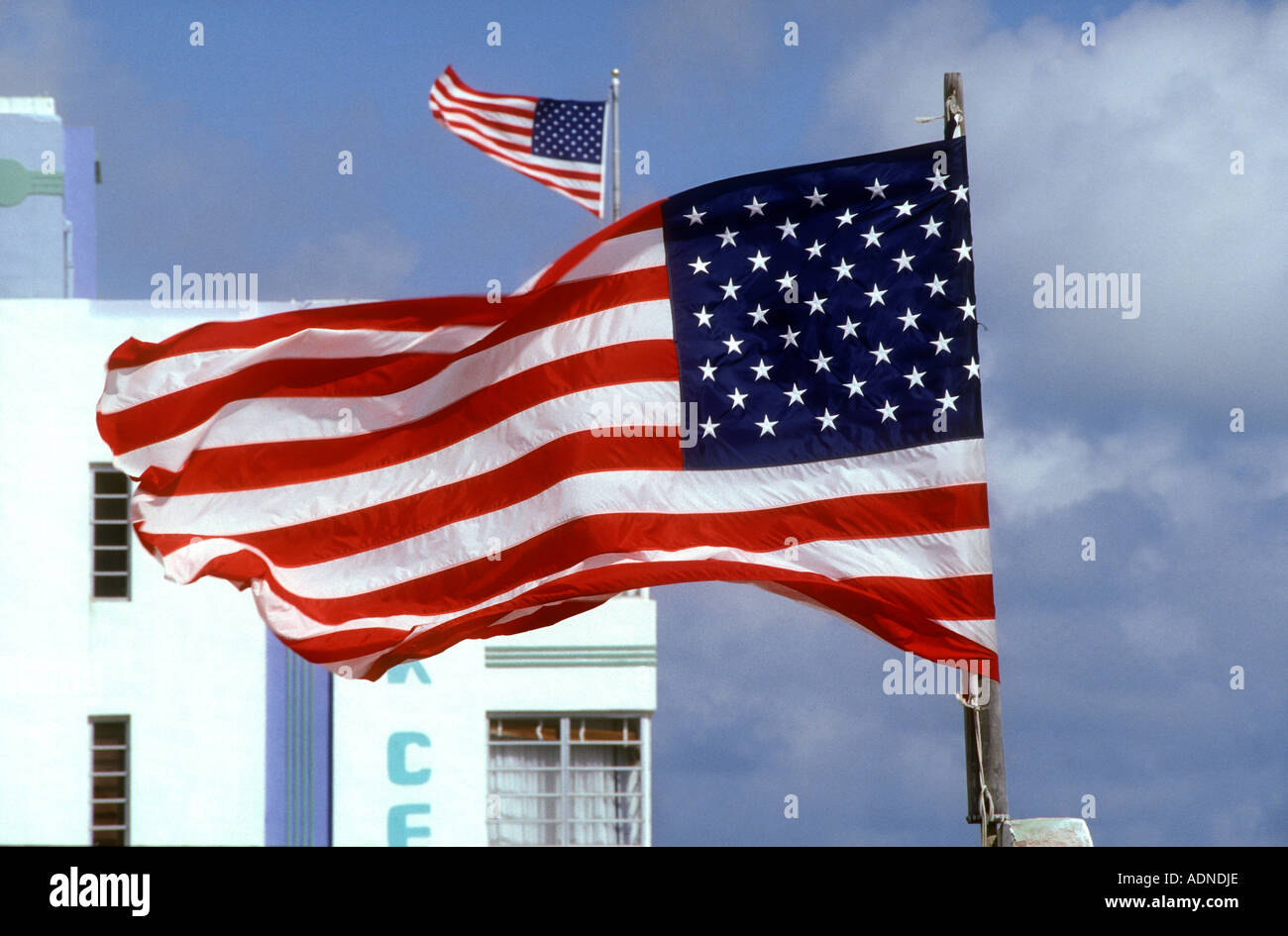 Miami flag waving hi-res stock photography and images - Alamy