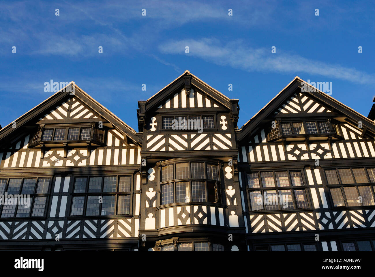 Chester Half timbered Tudor buildings in Bridge Street in the historic ...