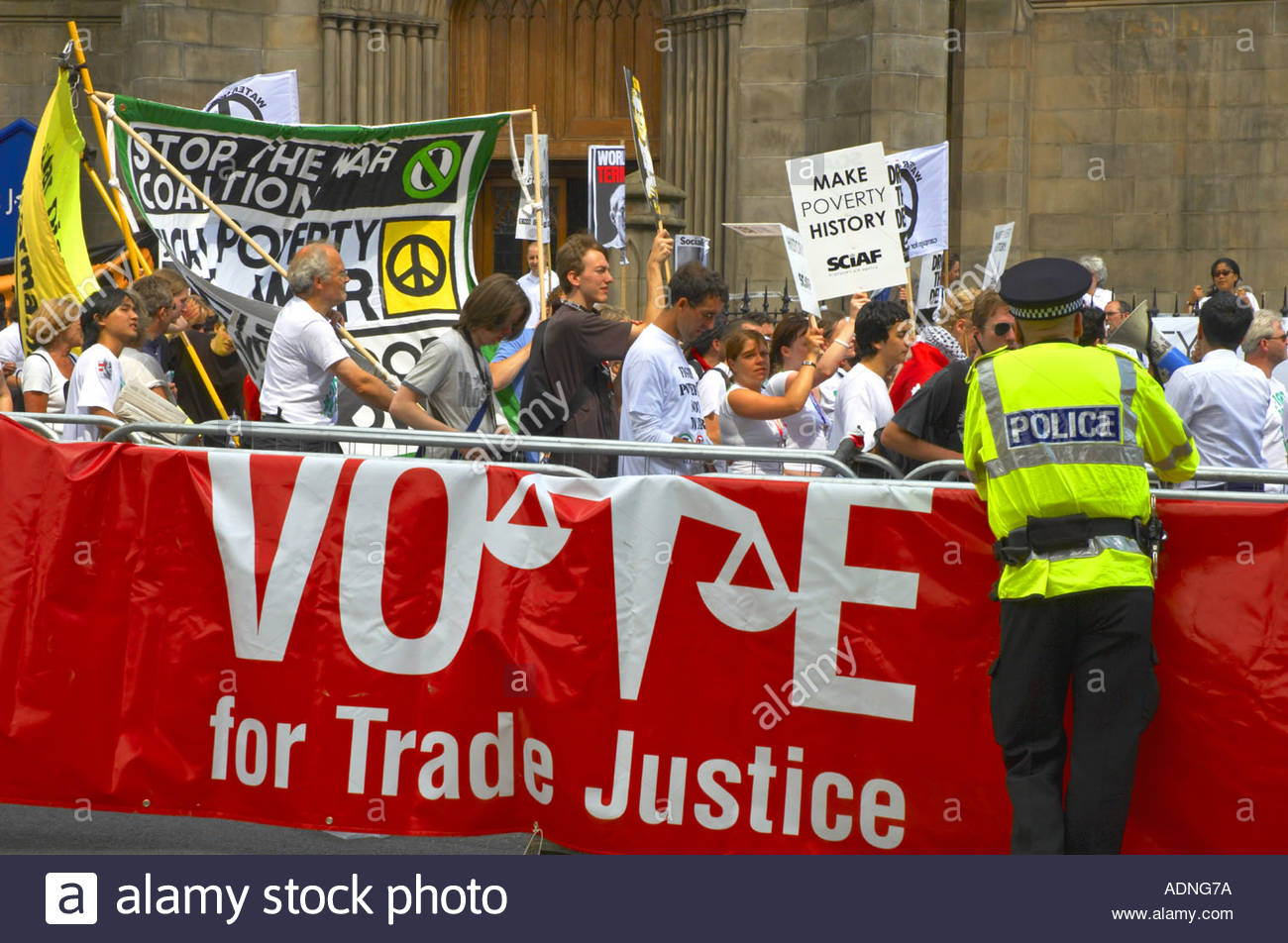 The G8 protest march in Edinburgh Scotland 2005 Stock Photo - Alamy