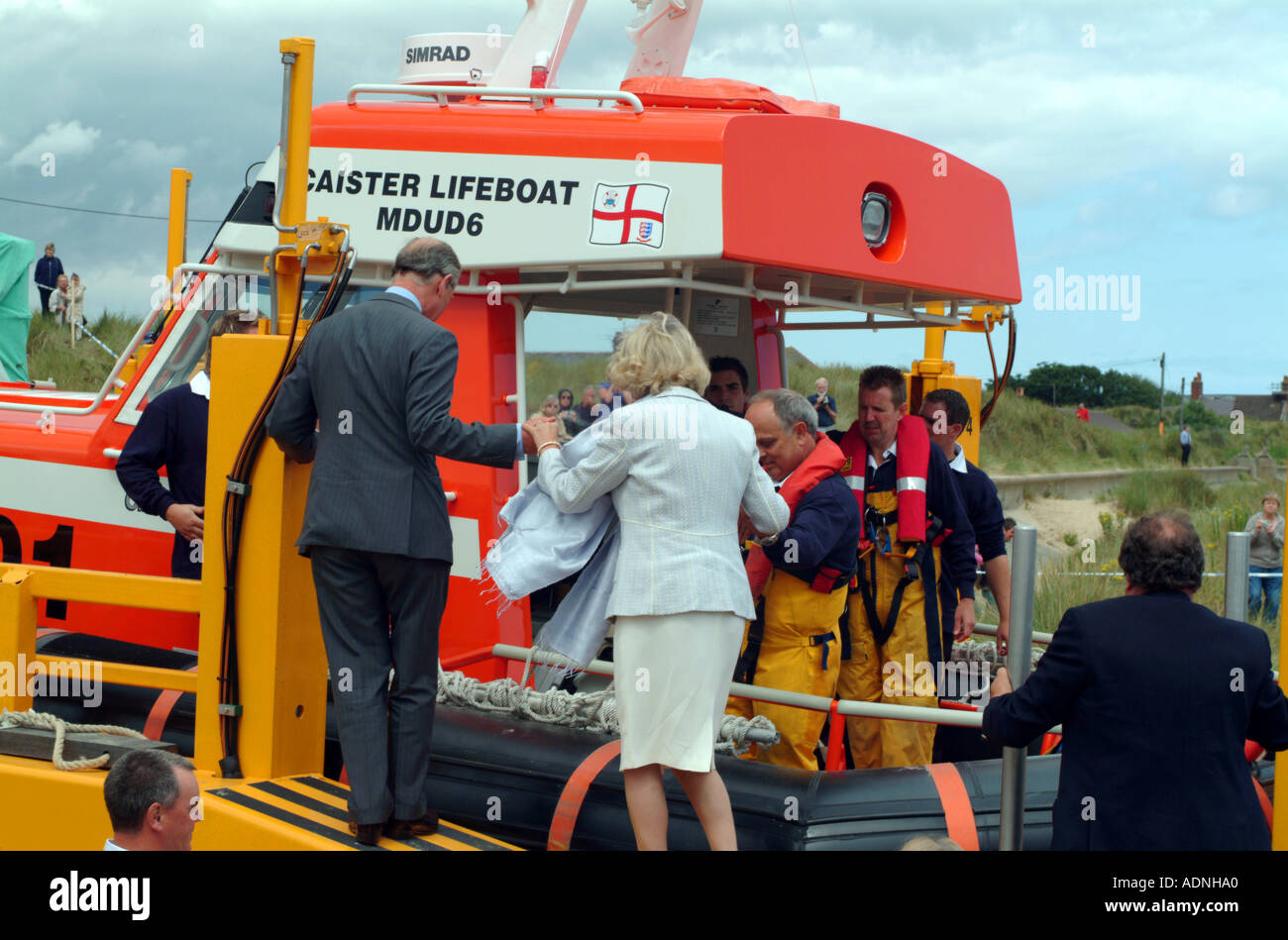 Prince Charles and Camilla at Caister lifeboat Stock Photo - Alamy