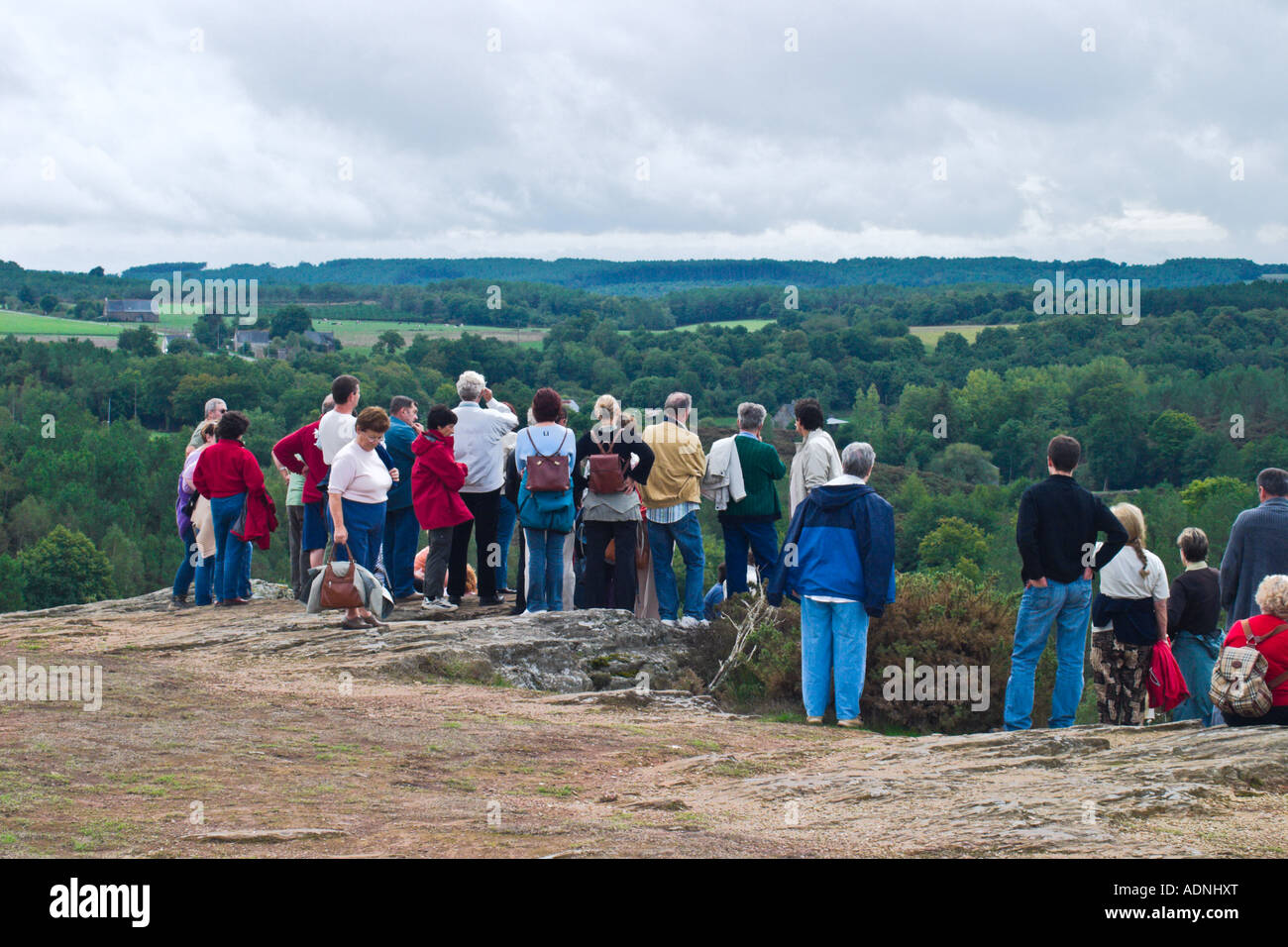 Group of People overlooking a bluff at St Just France Stock Photo - Alamy