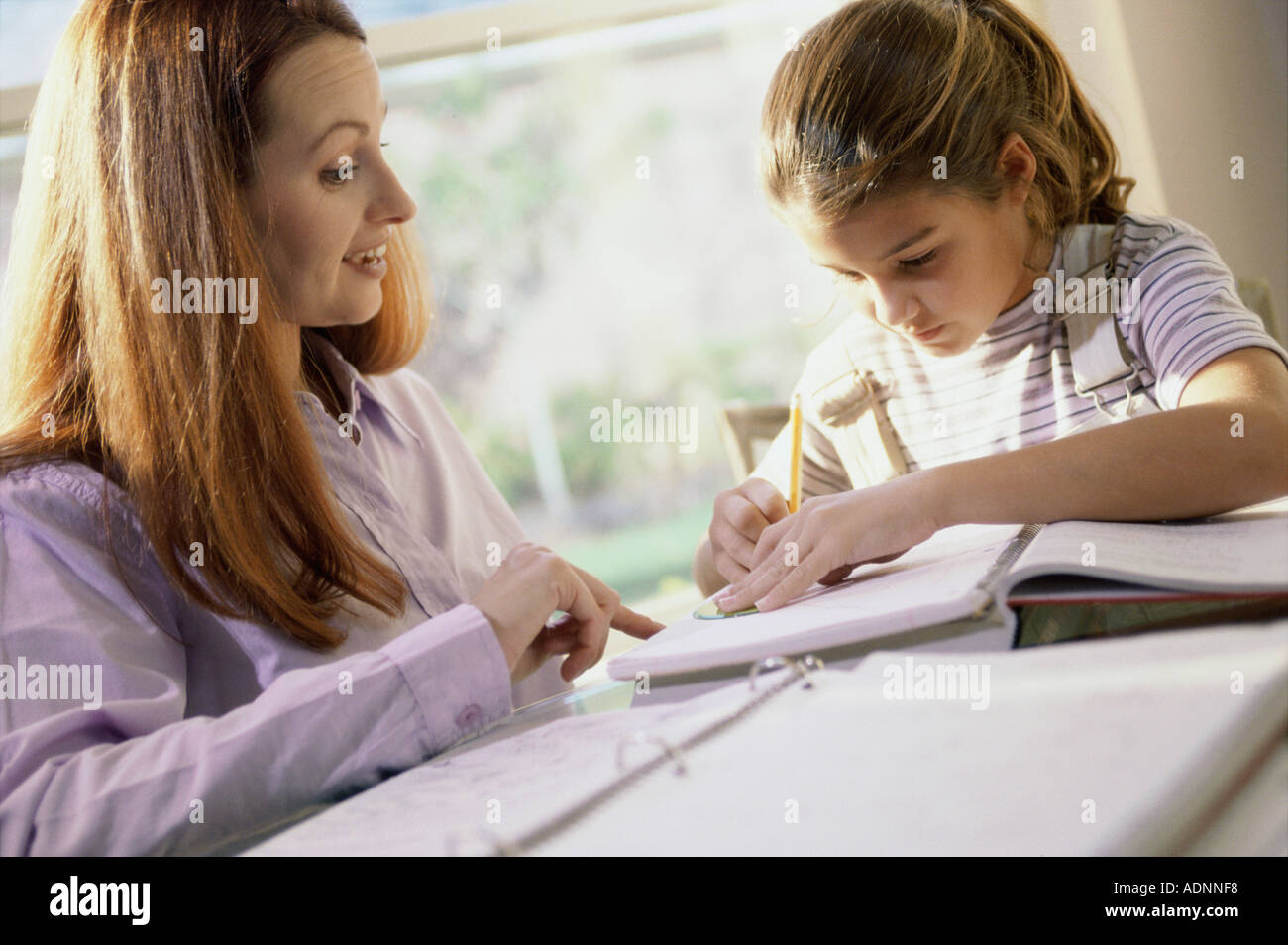Mother teaching her daughter Stock Photo - Alamy