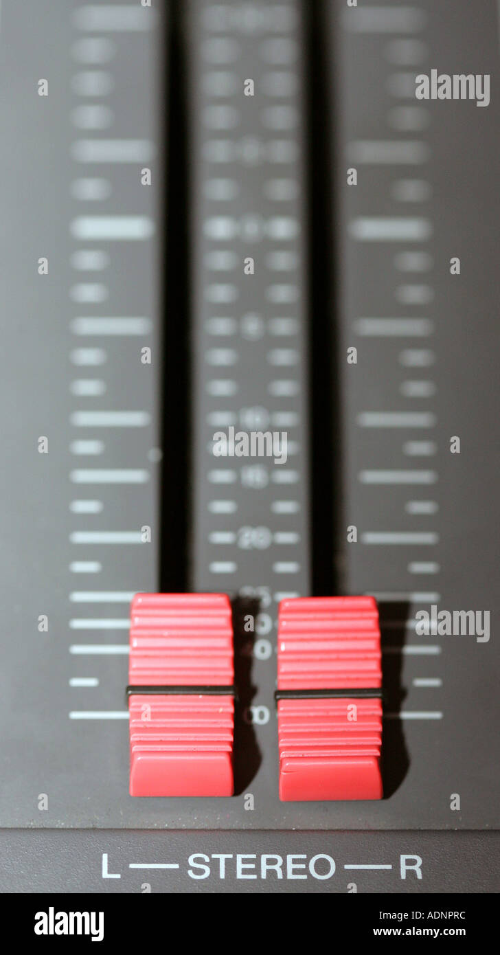 Stereo controller on a music mixer Stock Photo - Alamy