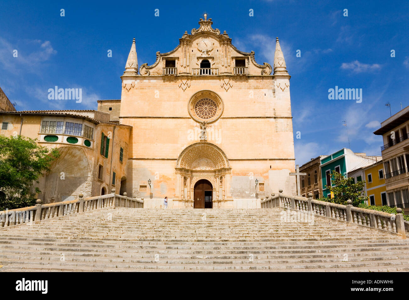Majorca, Felanitx, church Sant Miquel with big stairs Stock Photo - Alamy