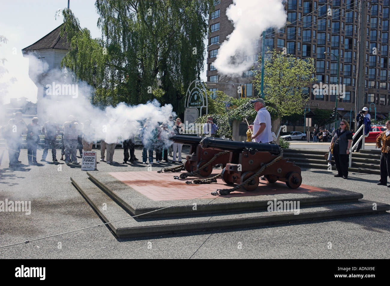 Cannon Firing Nanaimo Vancouver Island British Columbia Canada Stock ...