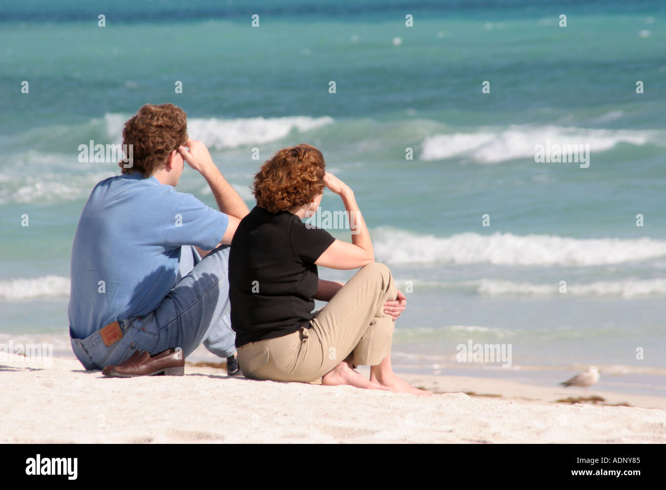 Miami Beach Florida,Atlantic Shore,couple,adult,adults,waves,water ...