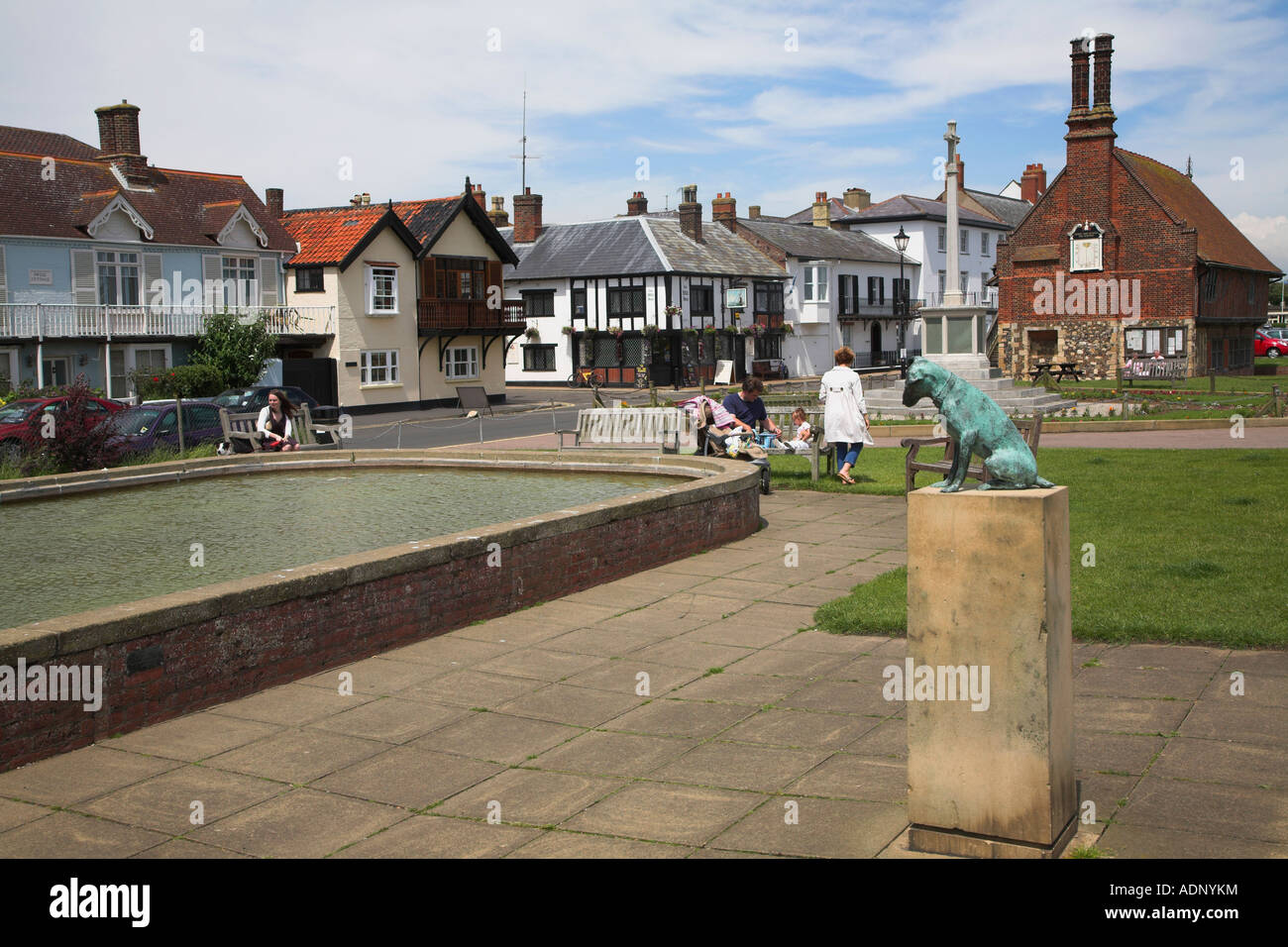 Moot hall and boating pond Aldeburgh, Suffolk, England Stock Photo - Alamy