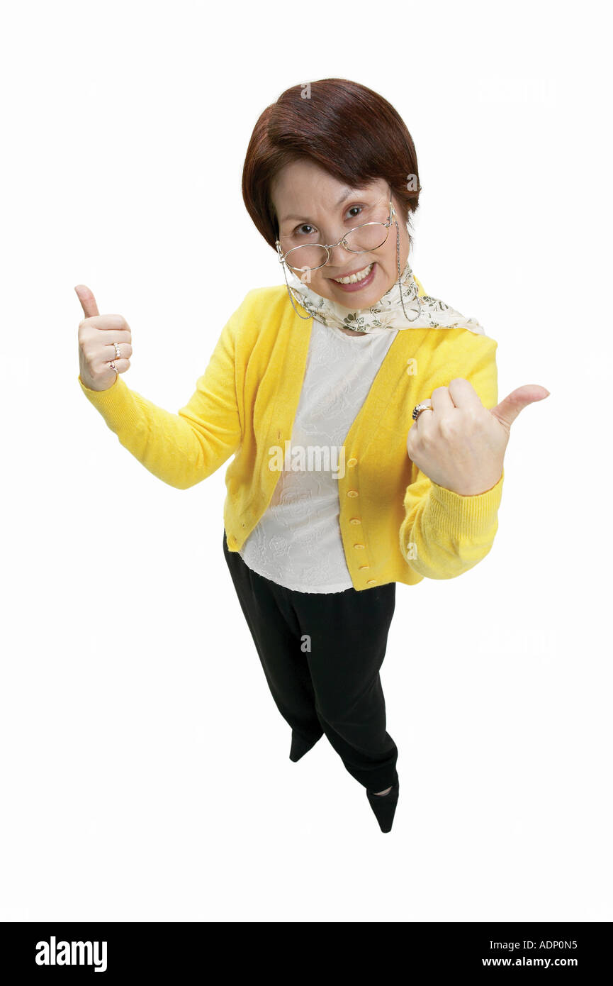Hand signals woman Cut Out Stock Images & Pictures - Alamy