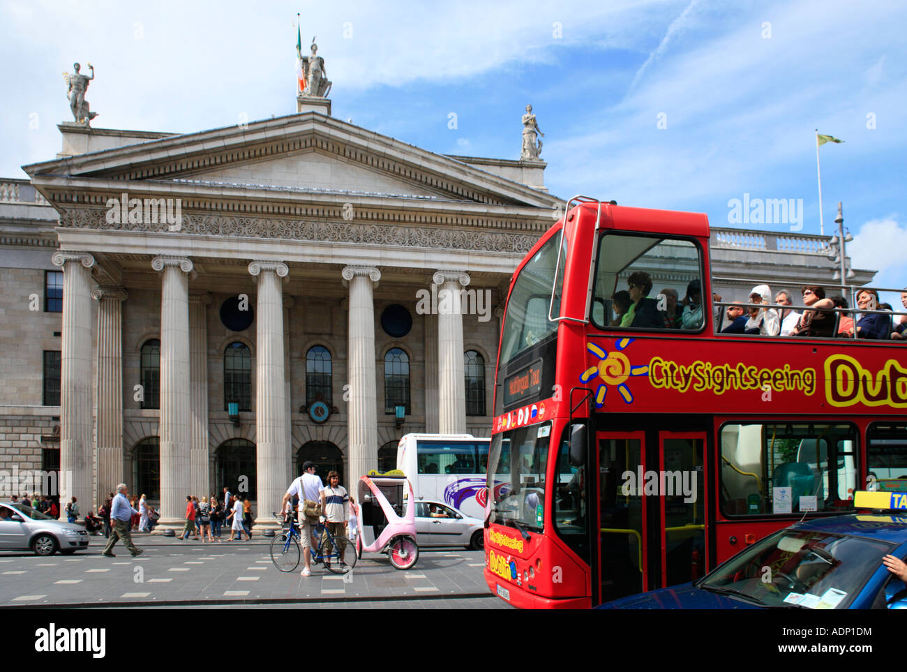 City Tour bus in front of the General Post Office in Dublin in Ireland ...