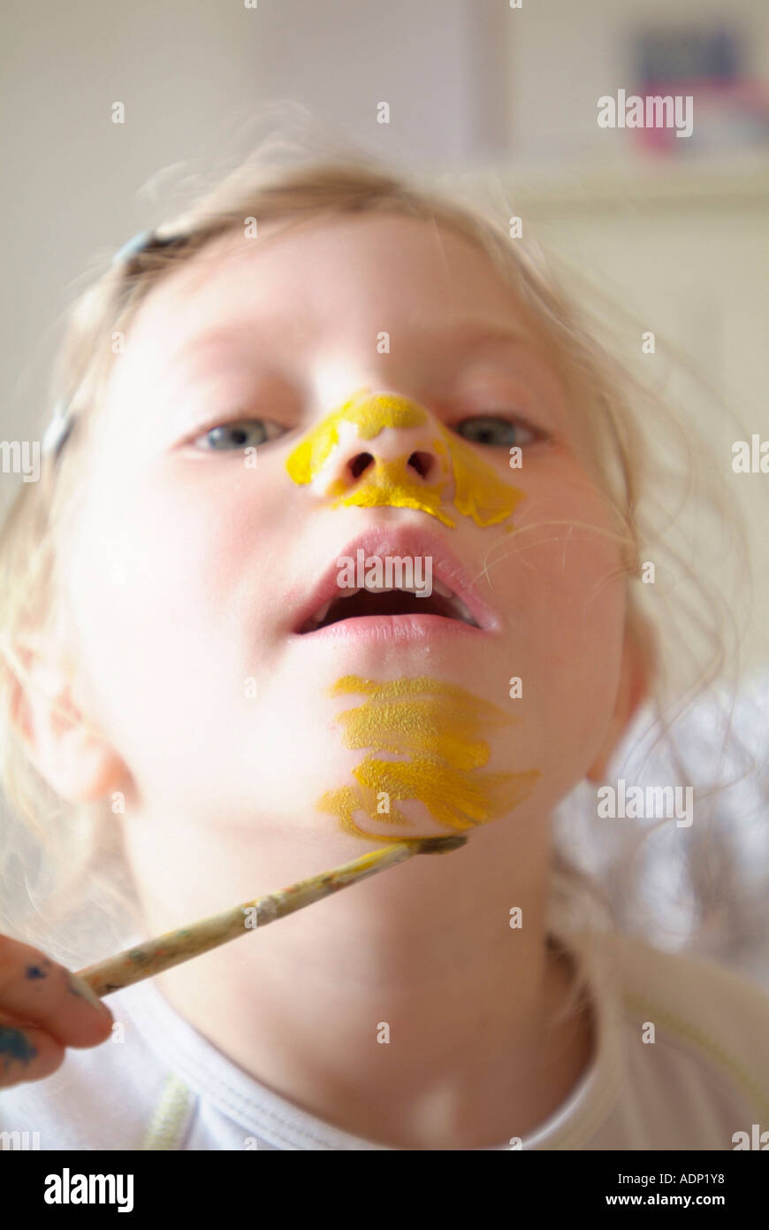 Child with yellow chin Stock Photo - Alamy
