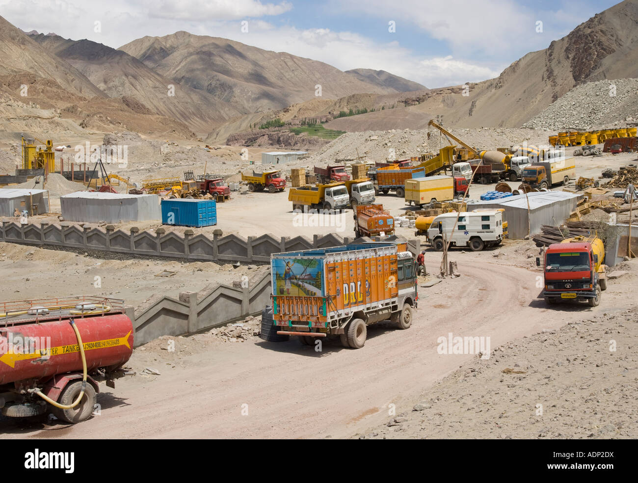 India Himalaya Jammu and Kashmir Ladakh village of Alchi building site ...