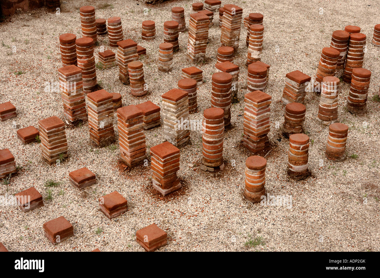 Remains of ancient roman public steam baths Thermae Stock Photo - Alamy