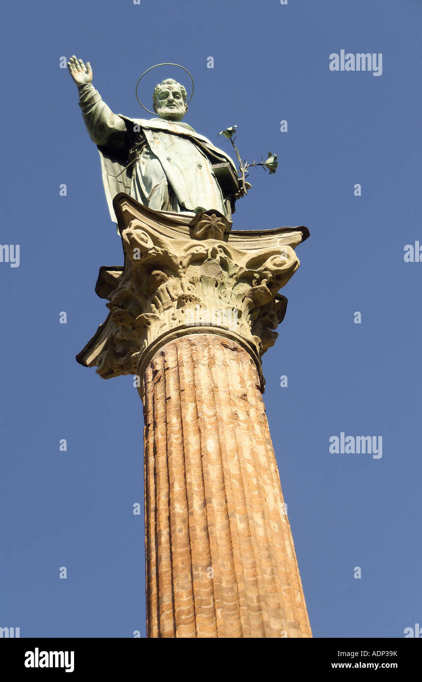Column of St Dominic outside Basilica di San Domenico, Bologna, Emilia ...