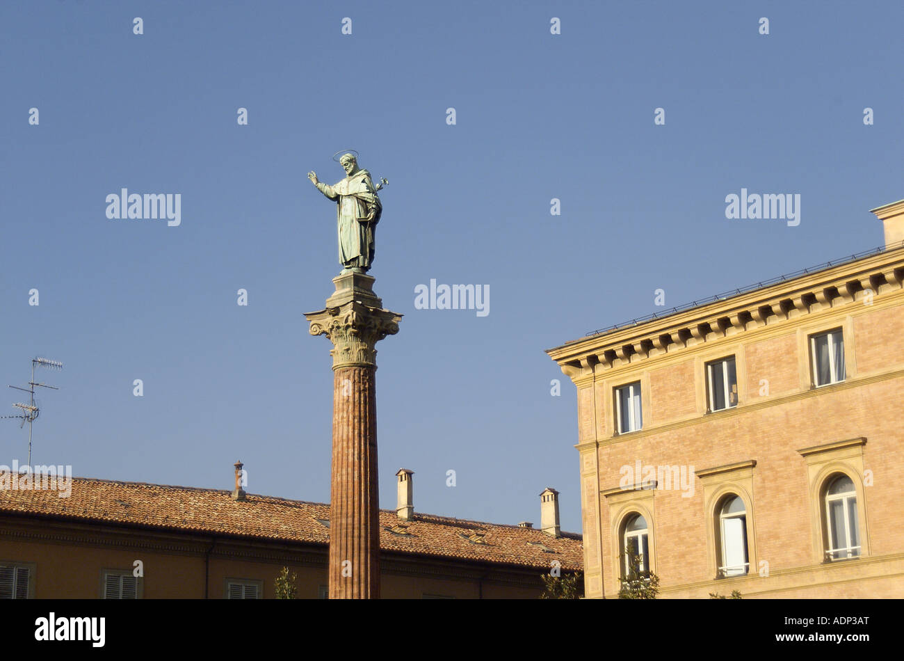 Column of St Dominic outside Basilica di San Domenico, Bologna, Emilia ...