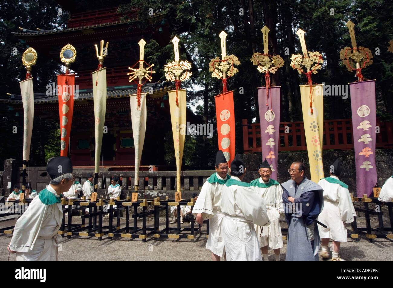 men wearing priests clothing Nikko Spring Festival Toshogu Shrine Nikko ...