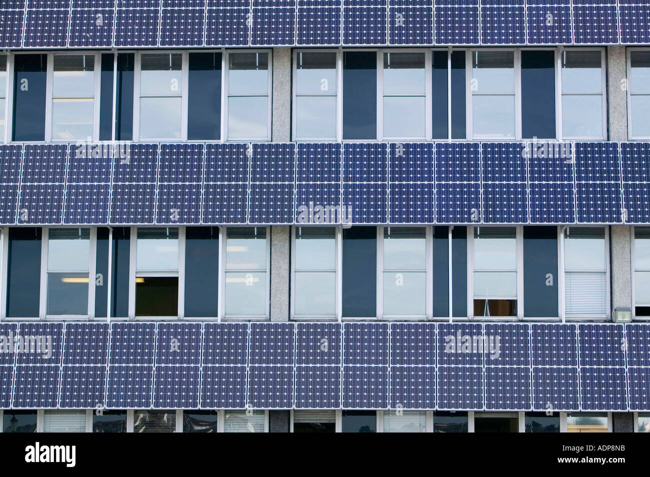 photo electric cells on a building in Barnstaple, Devon, UK Stock Photo ...